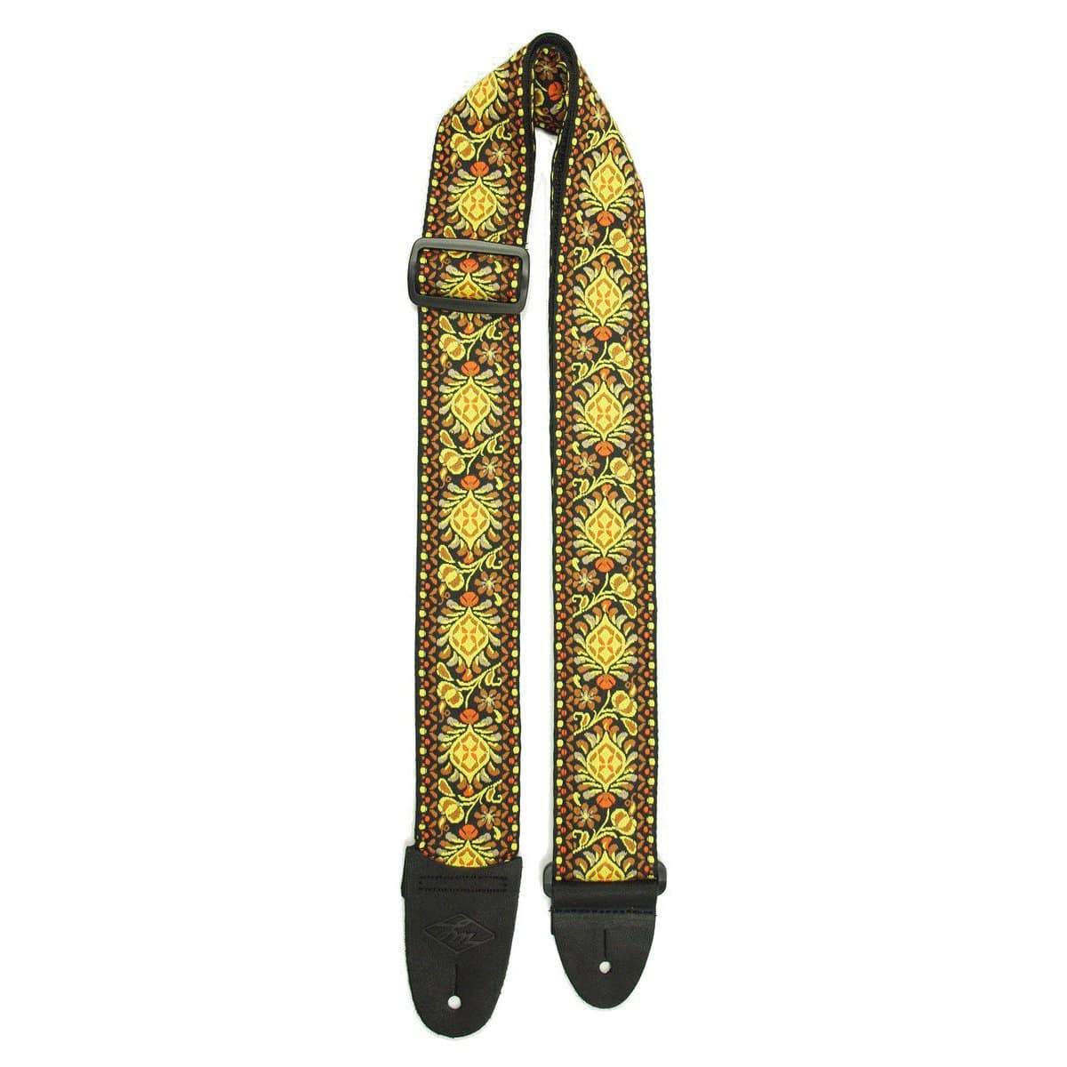 LM Retro Series Woven Jacquard Guitar Strap Yellow Pattern – Infinite Music