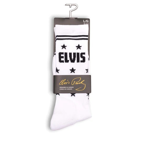 Perris Licensed ELVIS "The King" Large Crew Socks in White – Infinite Music