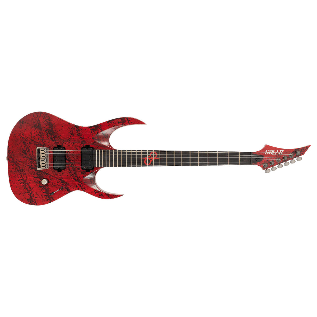 Solar A2.6CANIBALISMO+ Electric Guitar -Blood Red Open Pore w/-Blood S ...