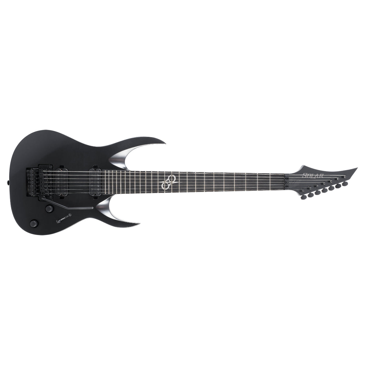 Solar A2.7FRC Electric Guitar - Carbon Black Matte- Floyd Rose - 7 STR ...